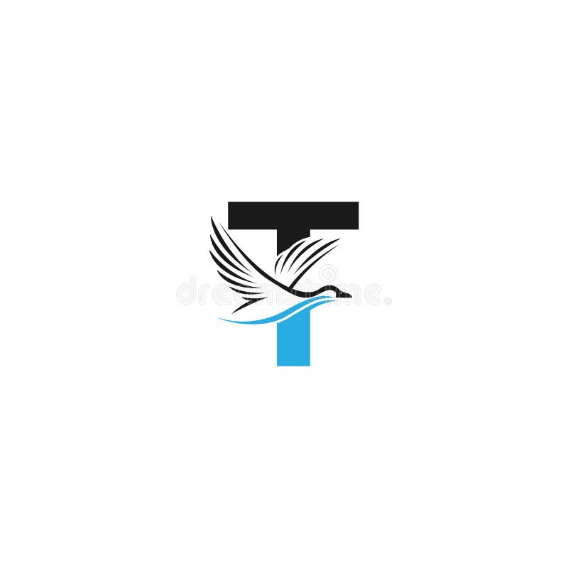 Letter T with Duck Icon Logo Design Illustration Stock Illustration ...