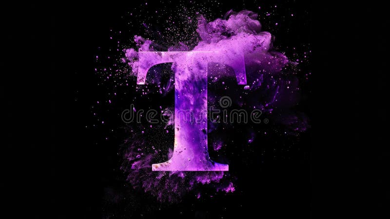 A Letter T Enveloped in Purple Smoke, Simple yet Striking Visual Stock ...