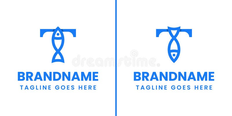 Letter T Fish Logo Set, Symbolizing Adaptability, Fluidity, and Unity ...