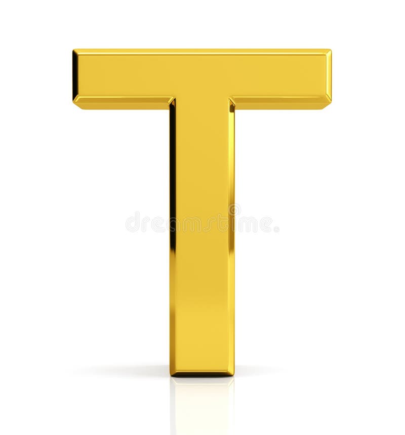 Letter T. Front View. 3d Render Stock Illustration - Illustration of ...