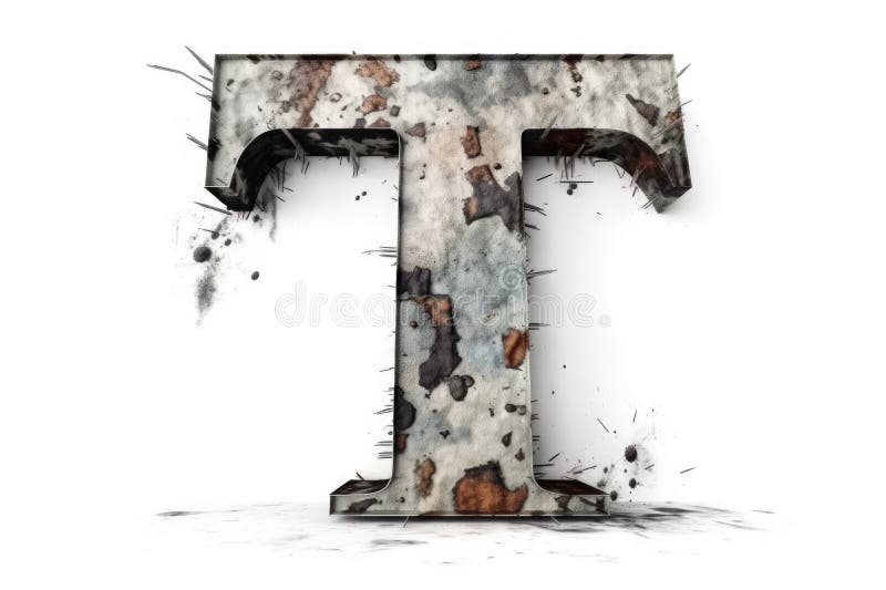 Letter T, Grunge Style, on White Background Stock Image - Image of ...