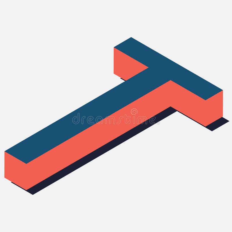 Letter in S Isometric View. Blue-orange Colors Stock Illustration ...
