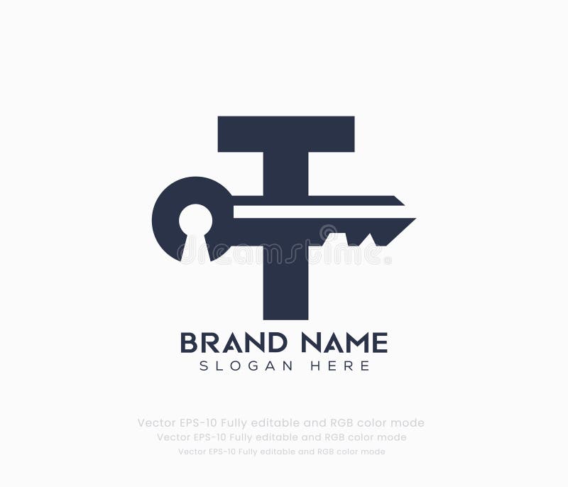 Letter T key logo stock vector. Illustration of document - 269732589