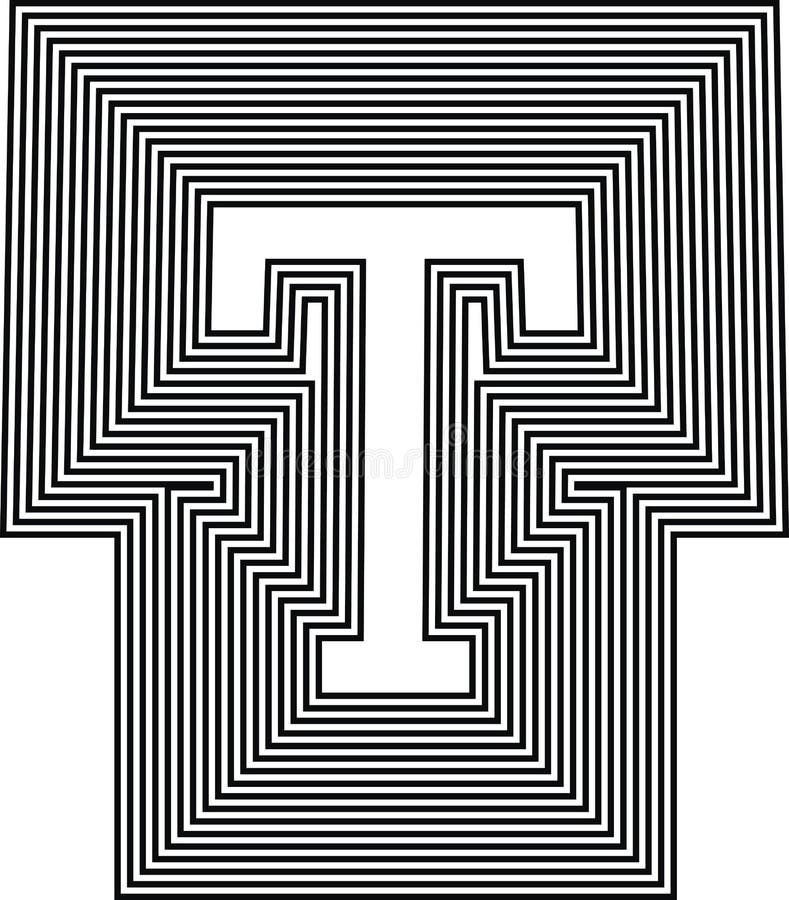 Letter T Line Logo Icon Design Stock Vector - Illustration of labyrinth ...