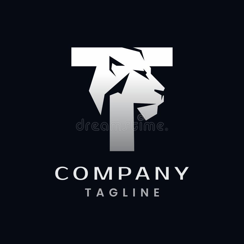 Letter T Lion Head Logo Design Stock Vector - Illustration of anger ...