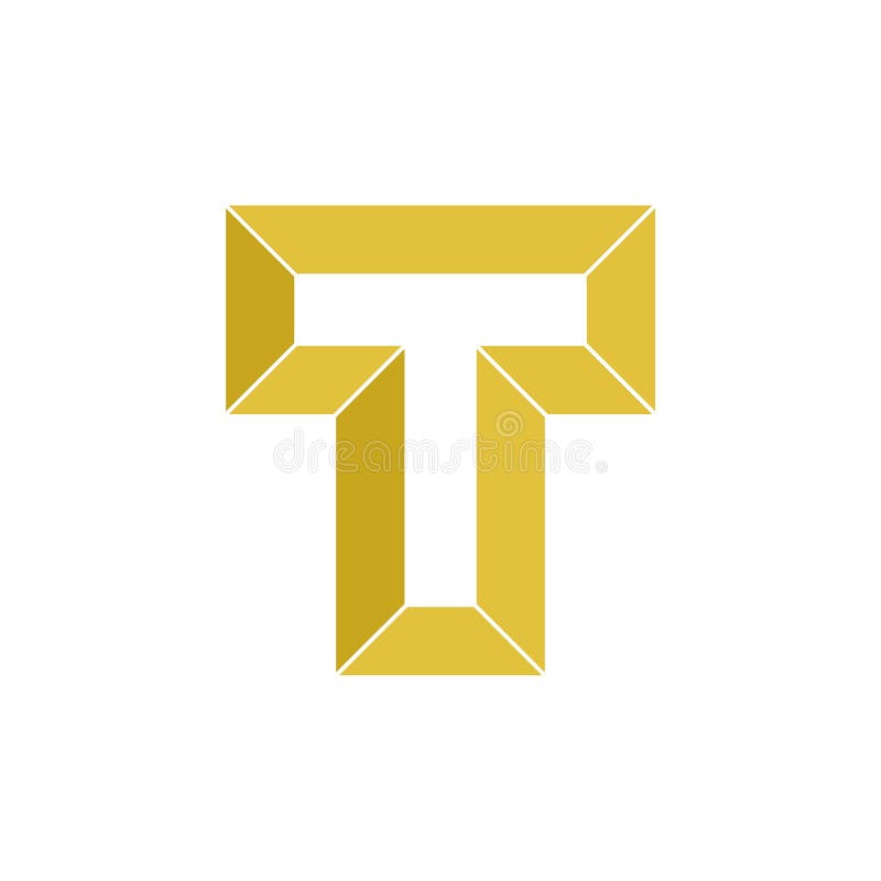 Gold Letter T Logo Icon Design Template Elements Stock Vector ...
