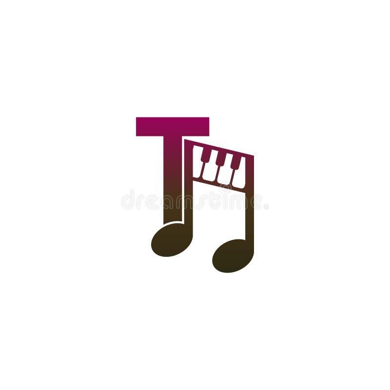 Letter T Logo Icon with Musical Note Design Symbol Template Stock ...