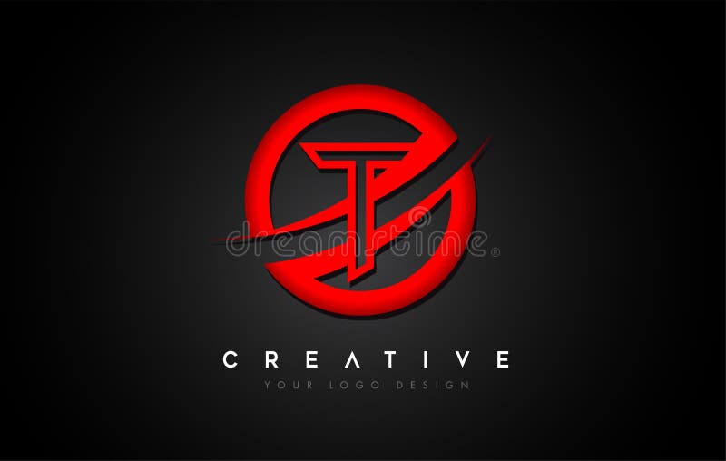Letter T Logo with a Red Circle Swoosh Design. Creative Uppercase ...