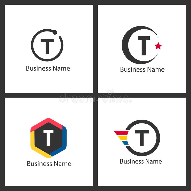Letter T Logo Set stock vector. Illustration of elements - 120708358