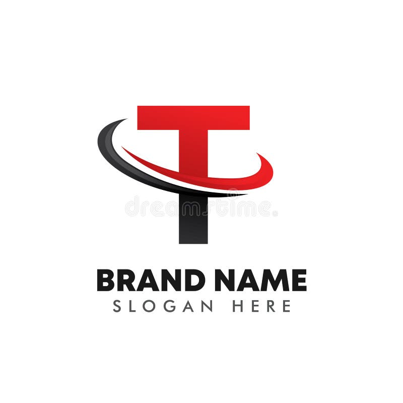 Letter T Logo Symbol with Swoosh Design Stock Vector - Illustration of ...