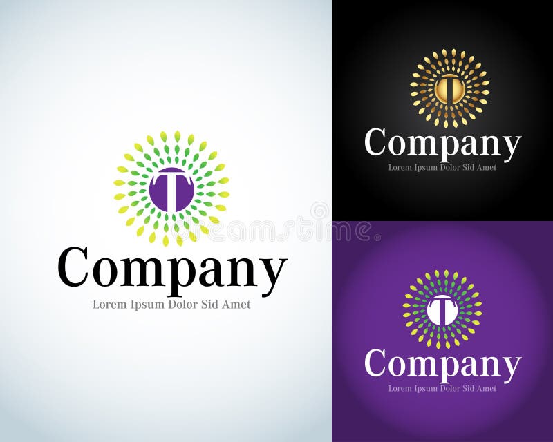 Letter T Logo Template. T Letter Design Vector with Rays.Type ...