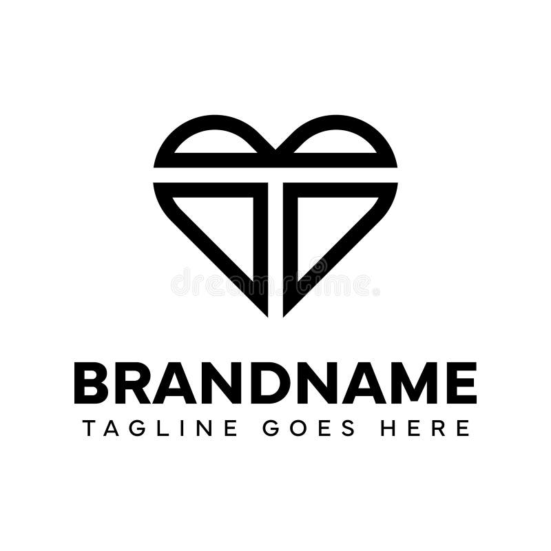 Letter T Love Logo, Symbolizing Love, Care, and Connection Stock Vector ...