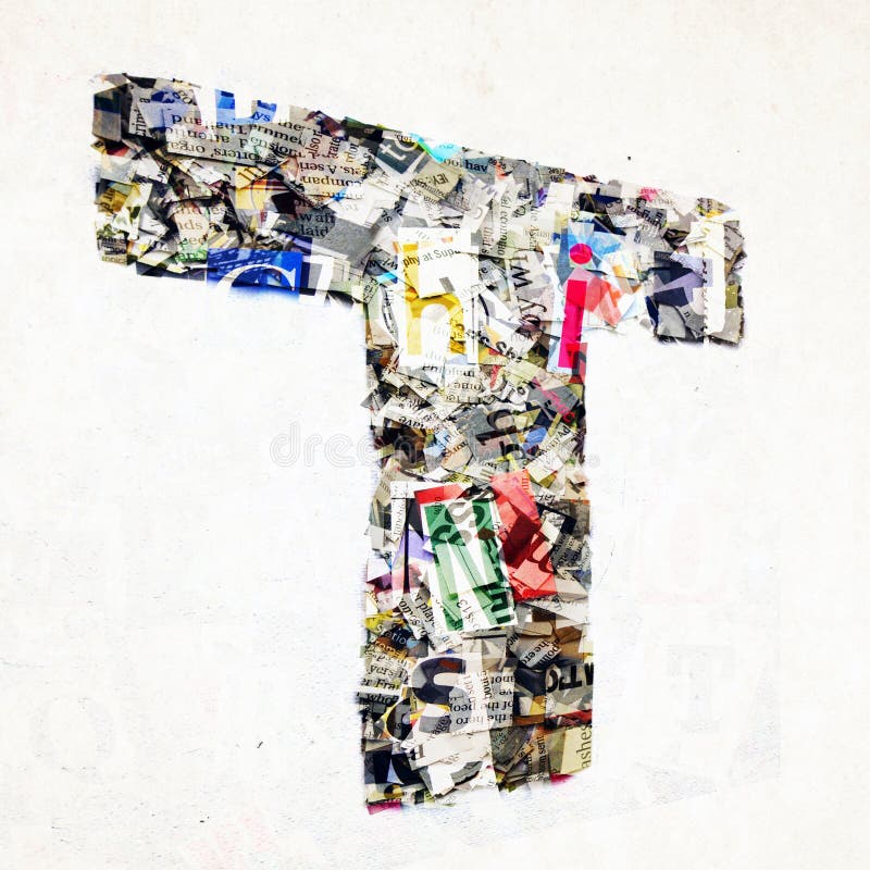 Newspaper Letter L Made From Newspaper And Magazine Confetti Stock ...