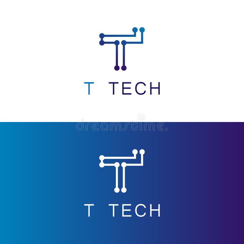 Letter T Molecule Logo, Bio Tech Connect Dots Science Technology Logo ...