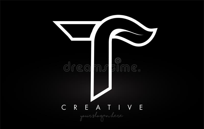 Letter T Monogram Leaf Logo Icon Design with Black and White Colors ...