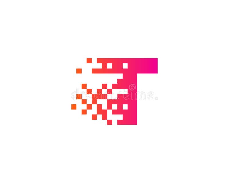 Letter T Pixel Icon Logo Design Element Stock Vector - Illustration of ...