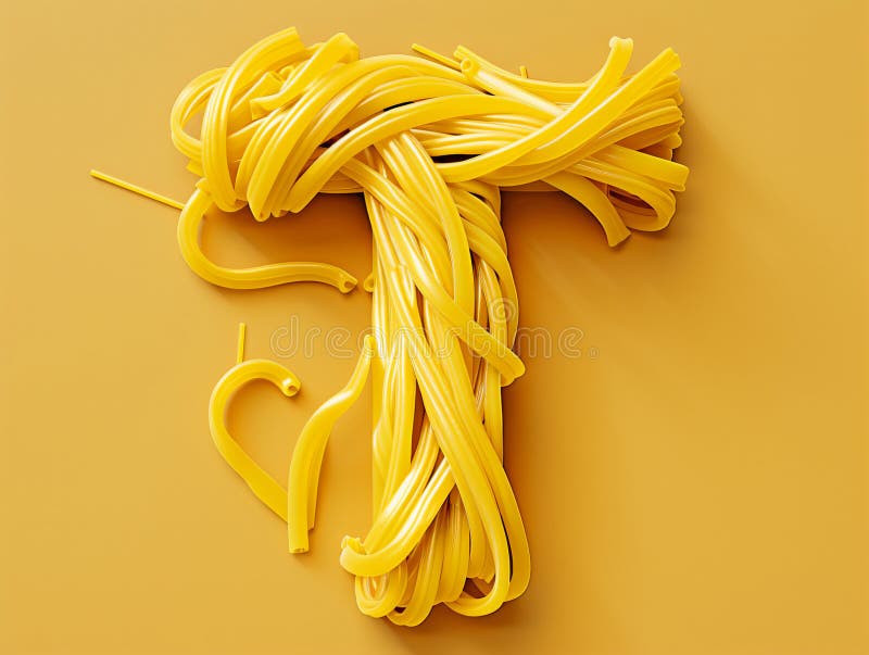 Letter T in the Shape of Spaghetti. Stock Illustration - Illustration ...