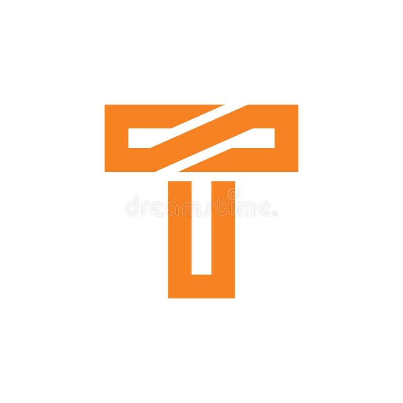 Letter T Simple Geometric Line Logo Vector Stock Vector - Illustration ...