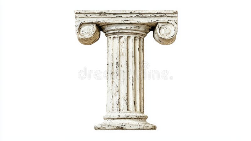 Letter T Stands Tall and Proud, Designed with Intricate Antique Column ...