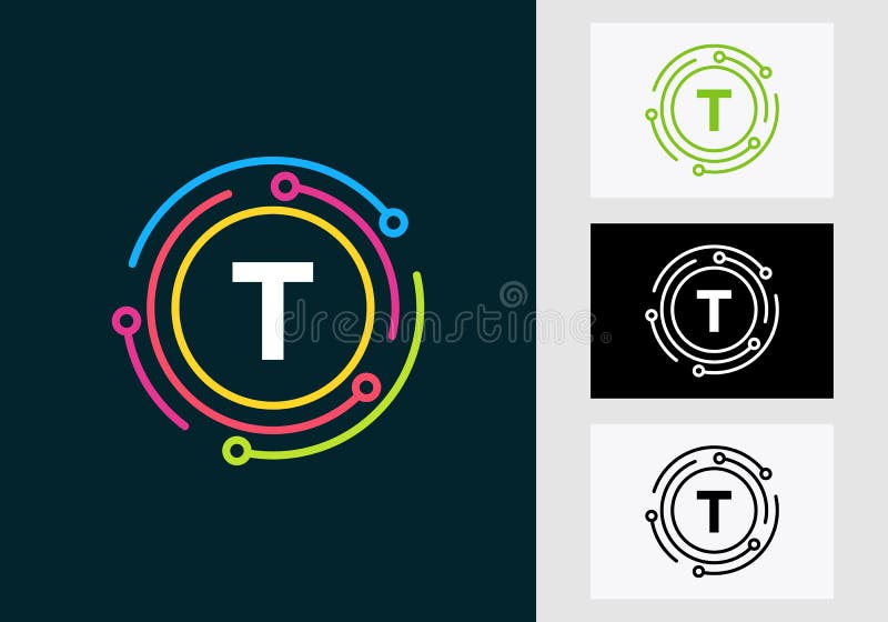 Letter T Technology Logo Design. Network Logo Symbol Stock Vector ...