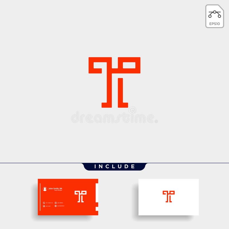 Letter T TT Logo Design Simple Vector Stock Vector - Illustration of ...