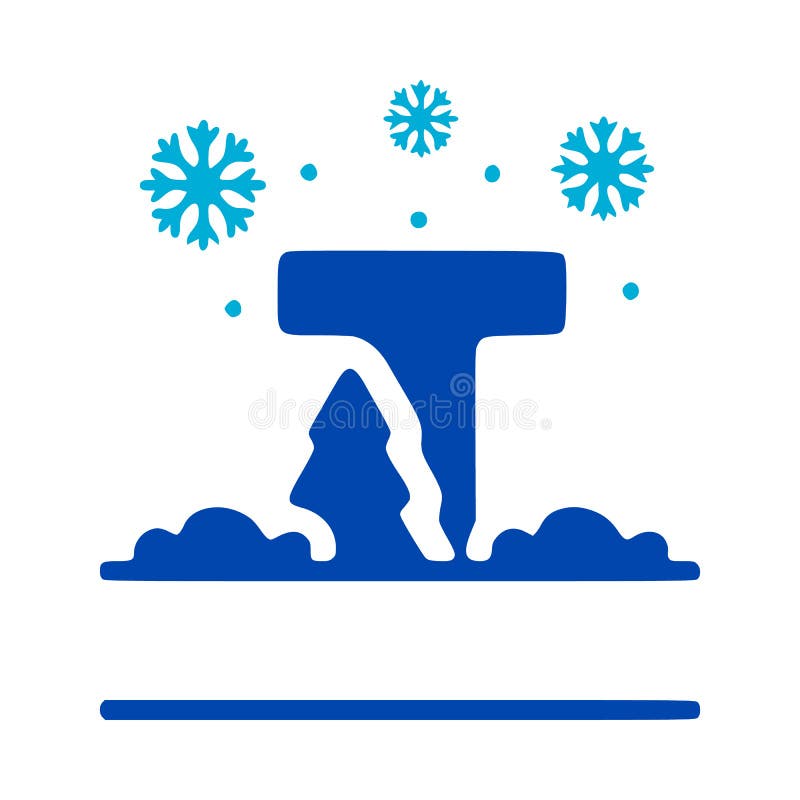 Letter T and Winter Composition Monogram Stock Vector - Illustration of ...