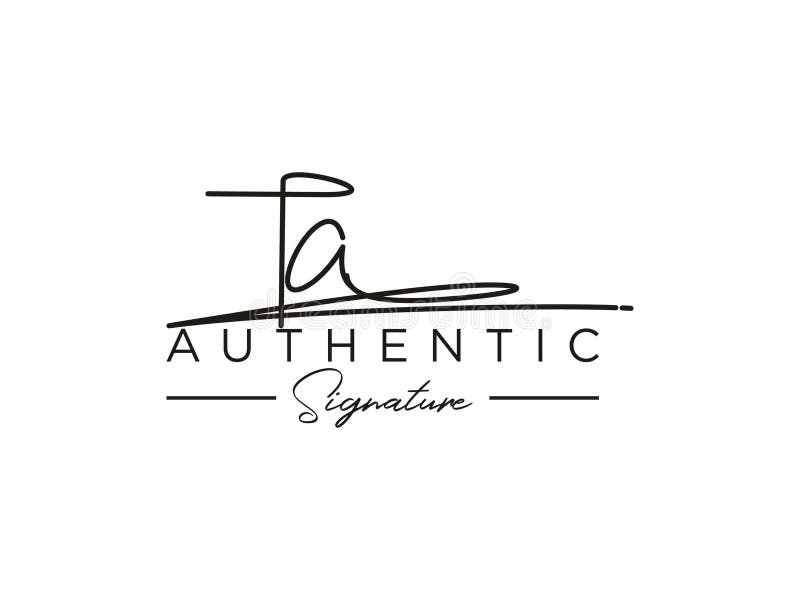 Letter TA Signature Logo Template Vector Stock Vector - Illustration of ...