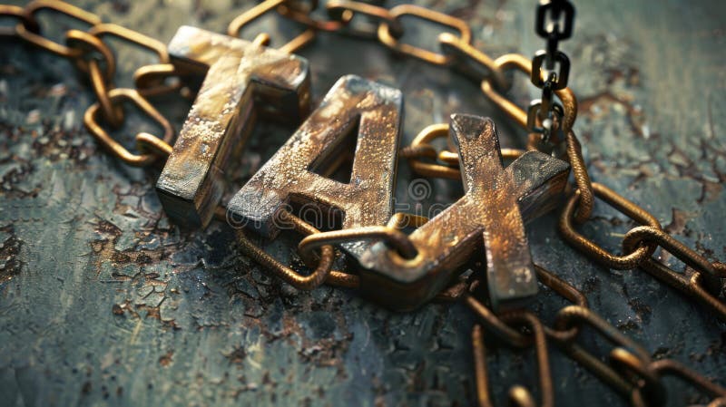 The Letter TAx Has a Chain Attached Background Wallpaper Stock Illustration - Illustration of ...