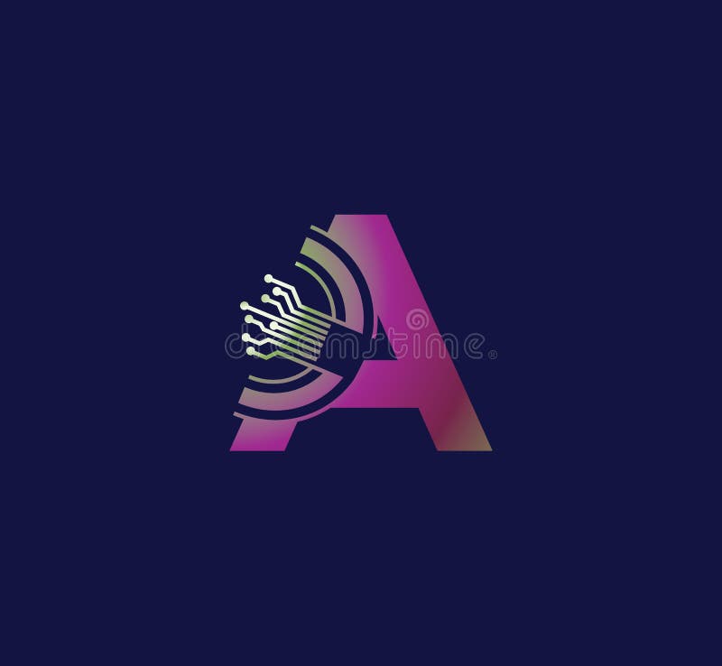 A Letter Technology Logo Design. with Communication Service. Modern ...
