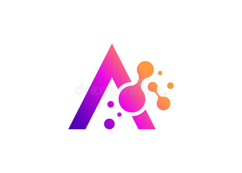 Letter a Technology Vector Monogram Logo Design Template. Letter a ...