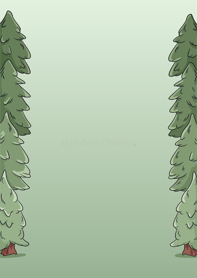 A4 Letter Template Design with Yurt and Green Forest Fir Trees ...