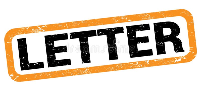 LETTER Text Written on Orange-black Rectangle Stamp Stock Illustration ...