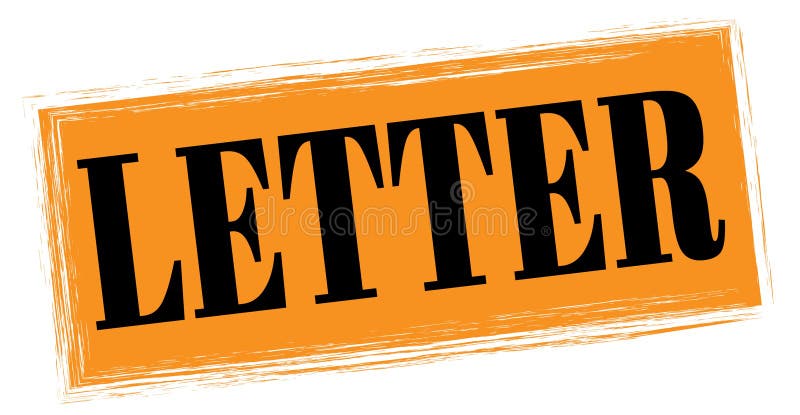 LETTER Text Written on Orange-black Stamp Sign Stock Illustration ...