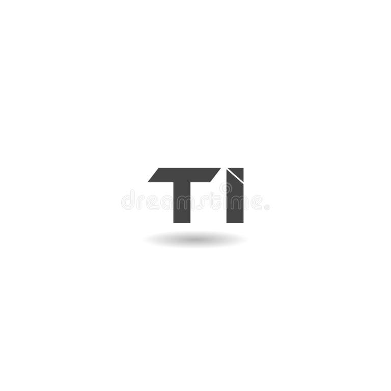 Letter TI logo with shadow stock illustration. Illustration of logo ...
