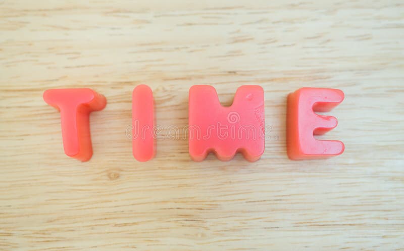 Letter Time on Wood Background Stock Image - Image of card, parchment ...
