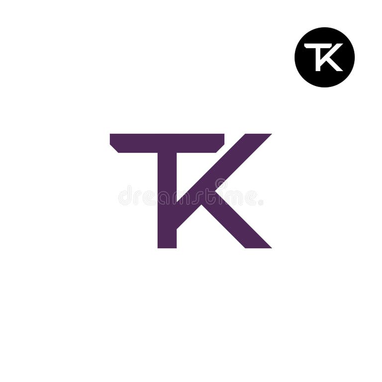 Letter TK Monogram Logo Design Simple Stock Vector - Illustration of ...