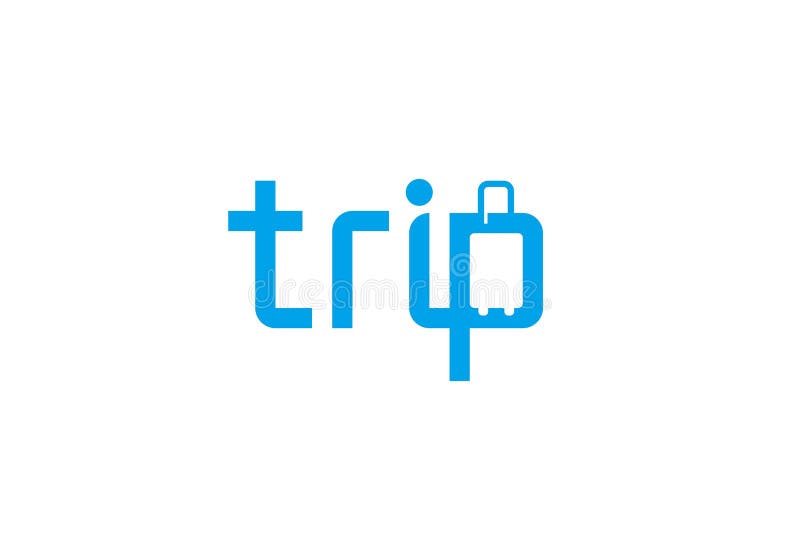Letter Trip with Suitcase Logo. Tour and Travel Vector Design Stock ...