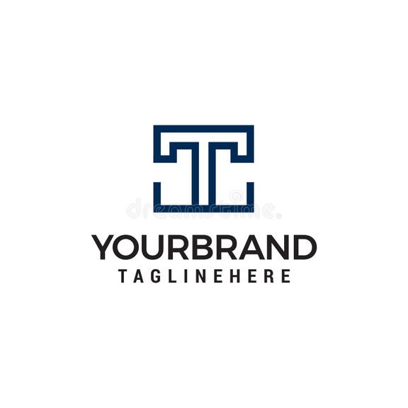 Letter Tt Square Geometric Logo Design Concept Template Stock Vector ...