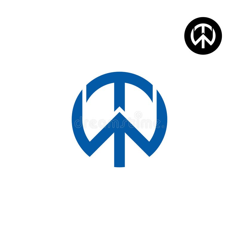 Letter TW WT Circle Bold Logo Design Stock Vector - Illustration of ...