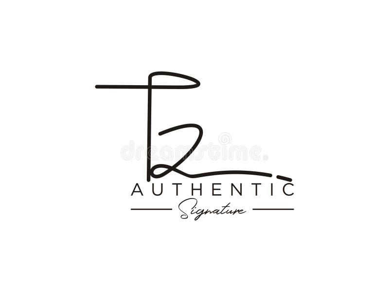 Letter TZ Signature Logo Template Vector Stock Vector - Illustration of ...