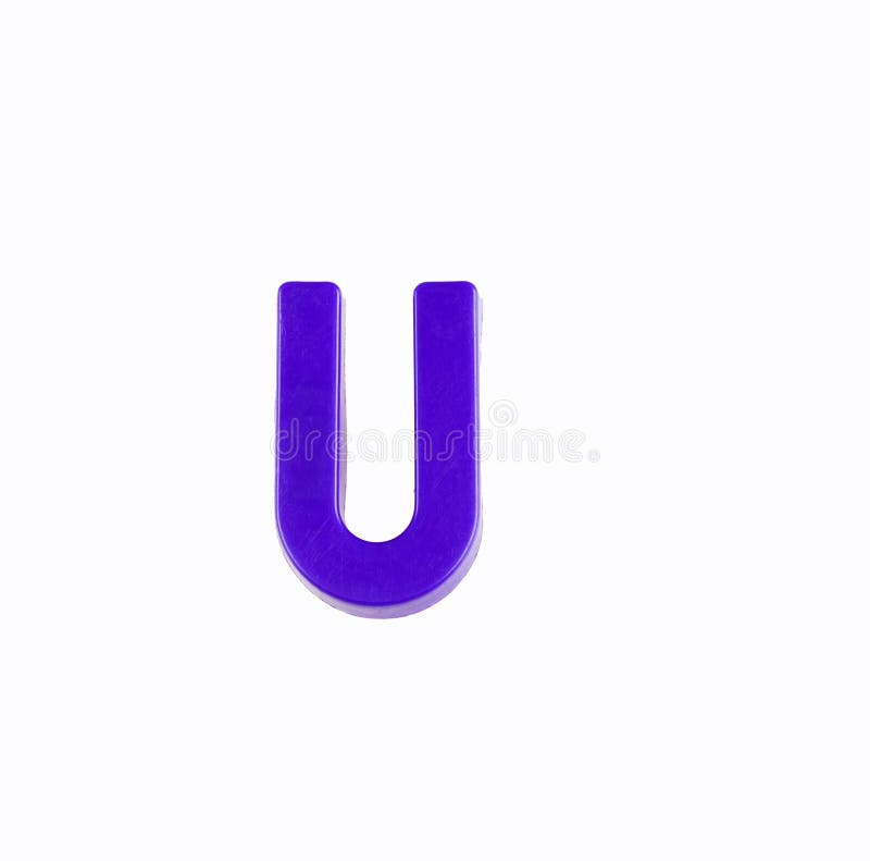 Letter U of the Alphabet - Piece in Violet Plastic Stock Image - Image ...