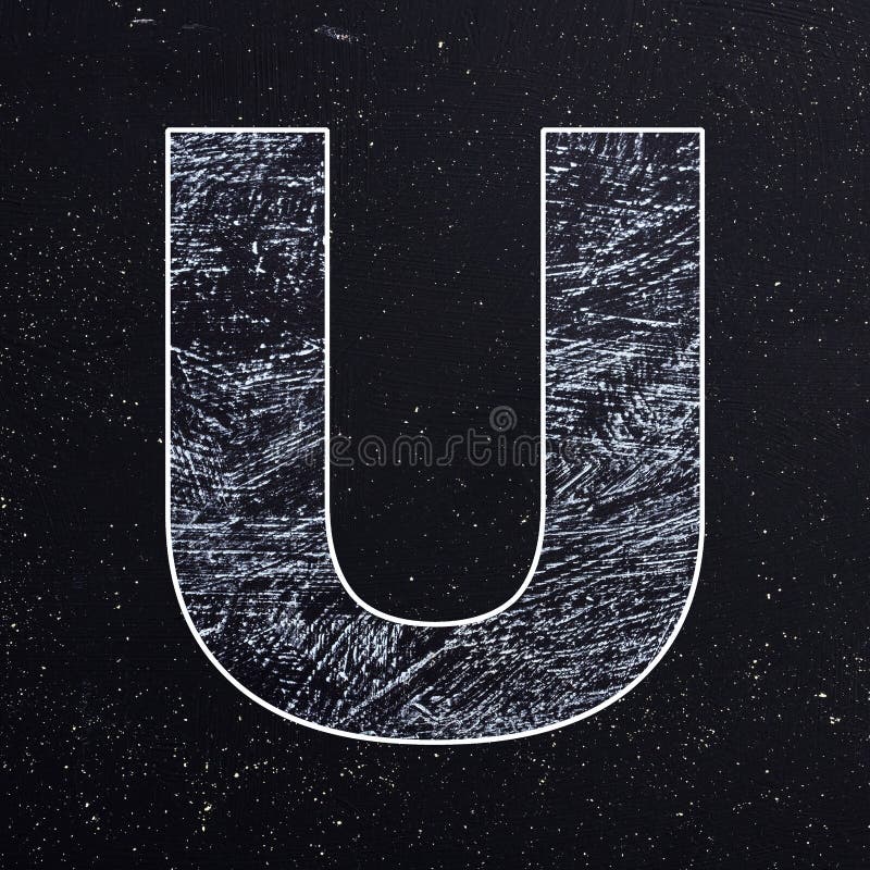 Letter U of the Alphabet Written with Chalk Stock Illustration ...