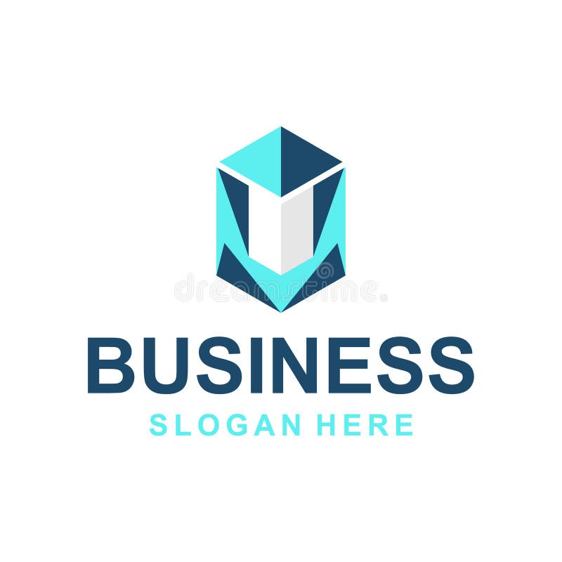 Letter U Box Geometric Creative Logo Design Stock Vector - Illustration ...