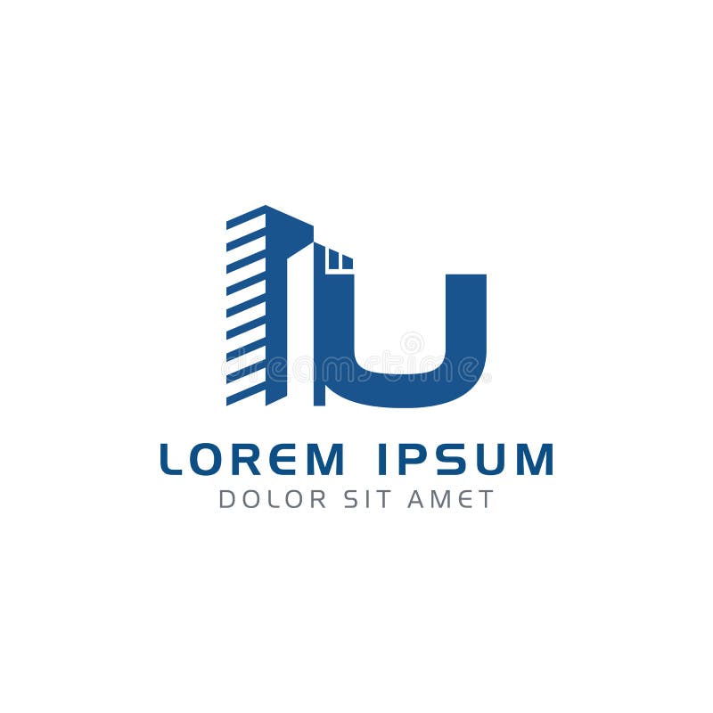 Letter U with Building Logo Design Template Stock Vector - Illustration ...