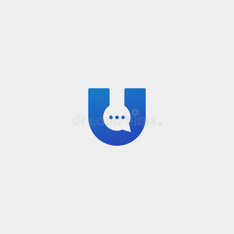 Letter U Chat Logo Design Template Vector Stock Vector - Illustration ...