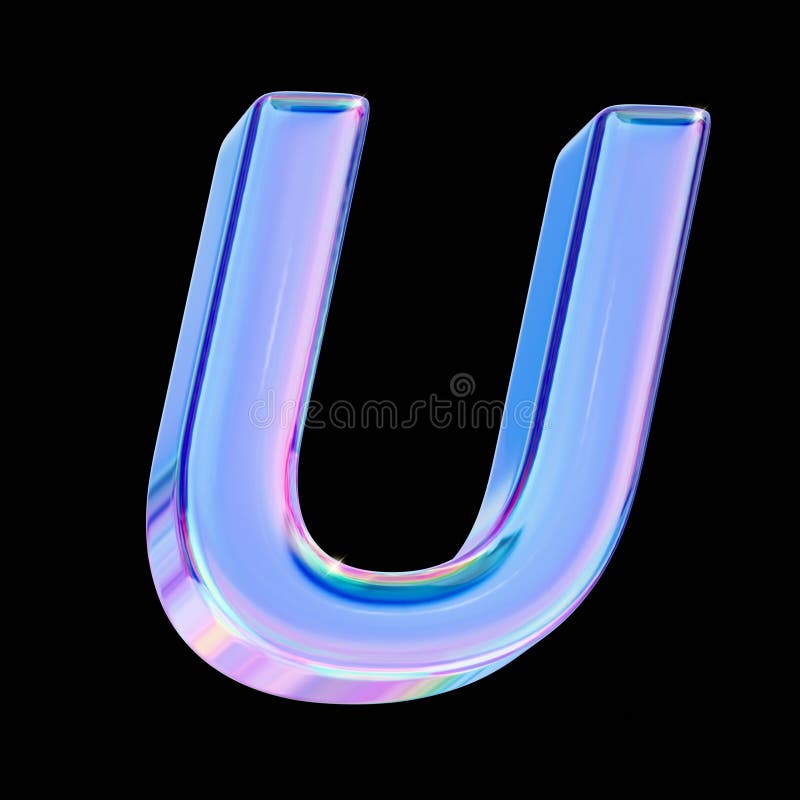 Letter U in Chromatic 3D Style Stock Illustration - Illustration of ...