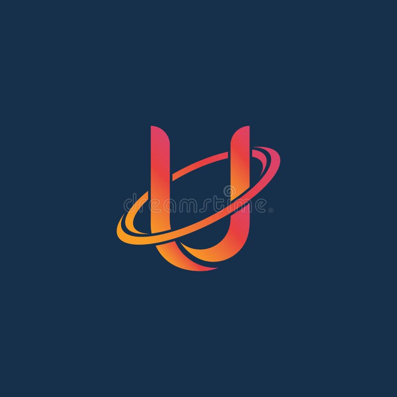Letter U with Circle Logo Vector Icon Illustration Stock Vector ...
