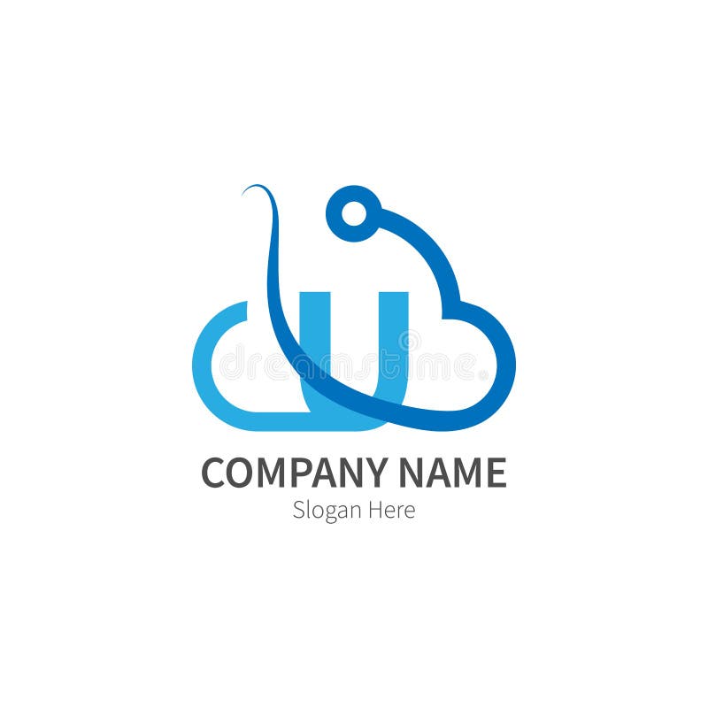 Letter U Combined with Cloud Technology Icon Logo Stock Vector ...