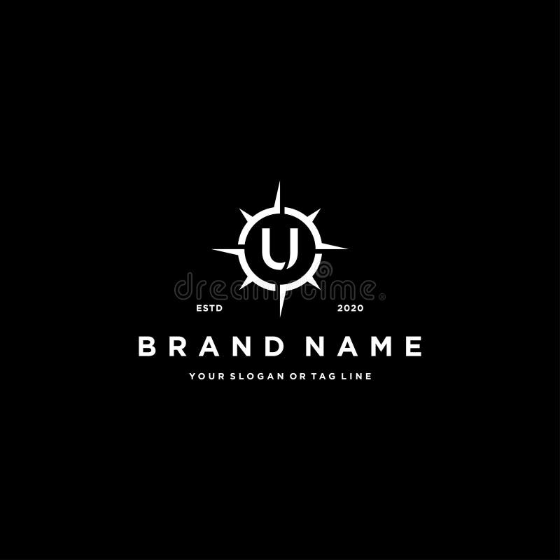 Letter U Compass Logo Design Vector Stock Vector - Illustration of ...