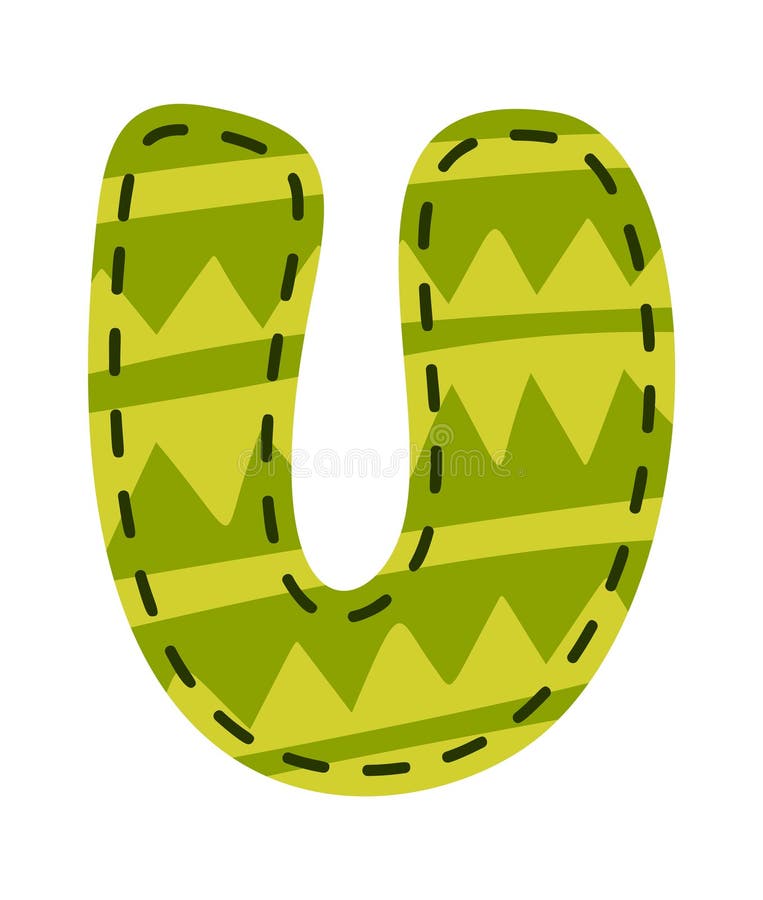 Letter U Craft Alphabet Patch Stock Vector - Illustration of material ...